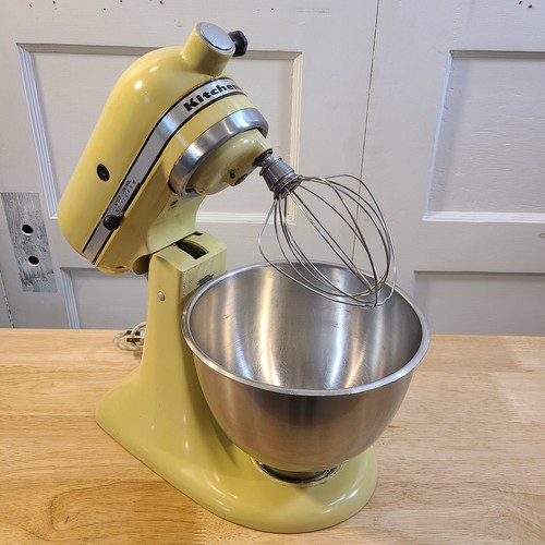 🔥Vintage KitchenAid Model K45 Household Stand Mixer Yellow w Bowl ...