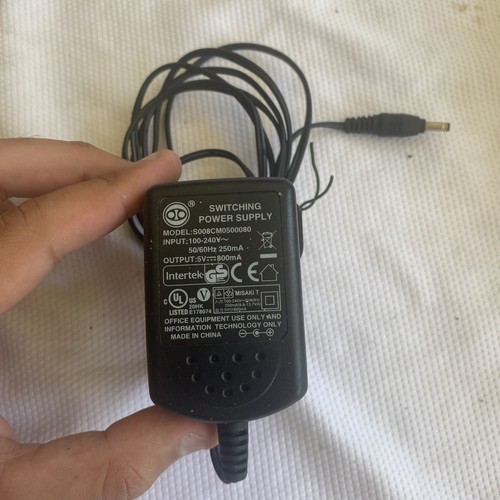 Intertek S008CM0500080 Switching Power Supply AC/DC Adaptor Black 5 ...