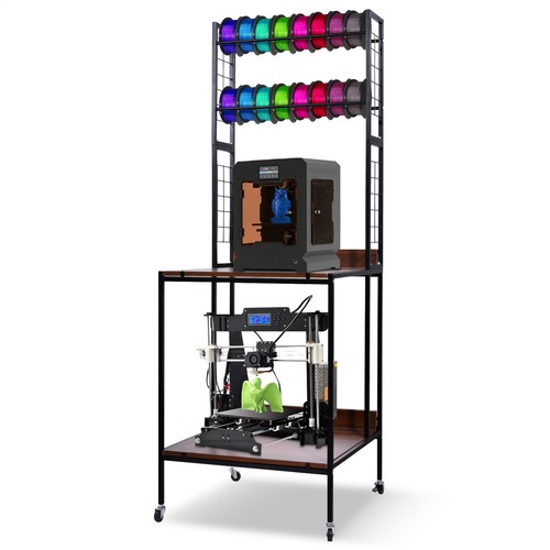 Heavy Duty Mobile 3D Printer Stand w/ Double Layer Filament Storage ...