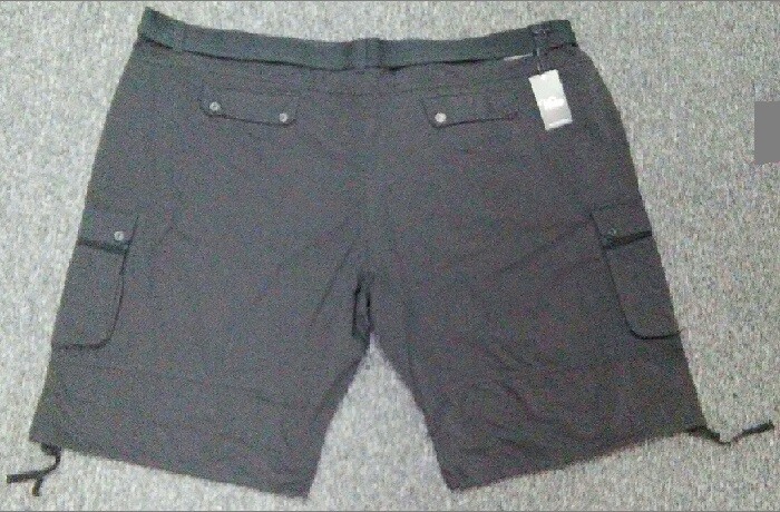 FASHION TWILL CARGO SHORTS - BLACK - BIG & TALL-MEN - 14" INCH INSEAM ...