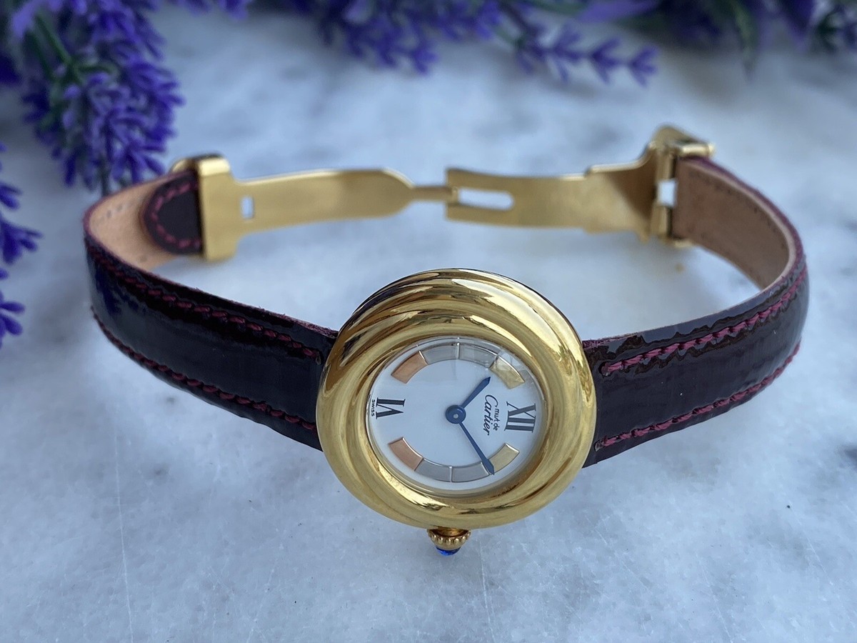Cartier Must De Vermeil Trinity Watch 2735 Quartz Lady 27mm Cartier Must De Vermeil Trinity Watch 2735 Quartz Lady 27mm