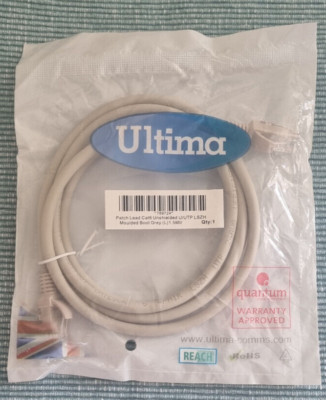 Ultima Cat6 UTP Copper Core Moulded Patch Lead Grey 1.5m cable brand ...