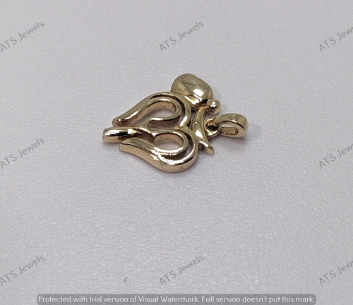 "OM" Symbol Charm Pendant 18" Free Chain Real 14K Yellow Gold Plated | eBay