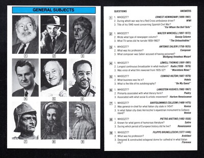 Ernest Hemingway Conrad Hilton Lowell Thomas Vintage General Trivia ...