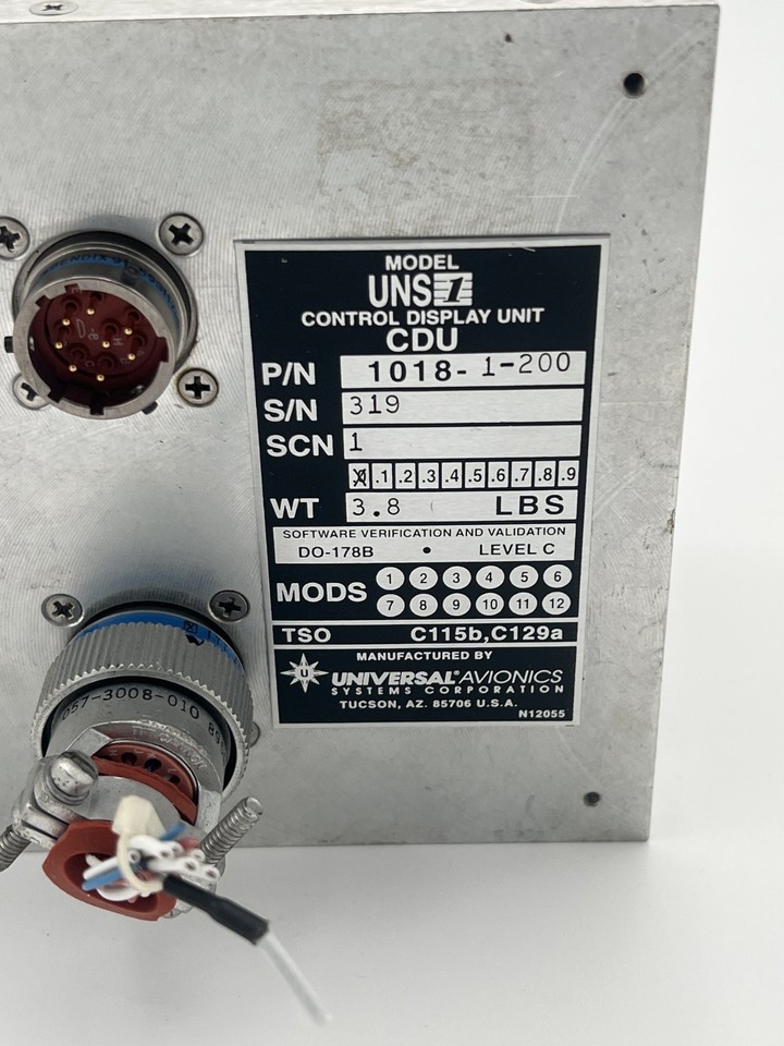 Universal Avionics UNS 1 Control Display Unit 1018-1-200 (Pre-Owned As ...