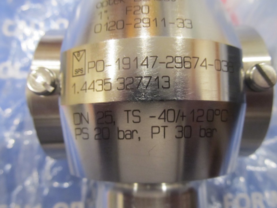 Optek-Danulet AF16 Flow cell 1"TC X 1"TC -40/+120C 0120-2911-33, SS New ...