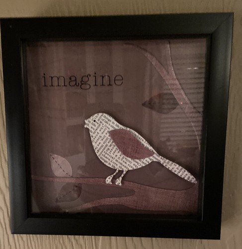 3D Canvas Card stock Paper Bird Shadow Box Picture 8x8 | eBay