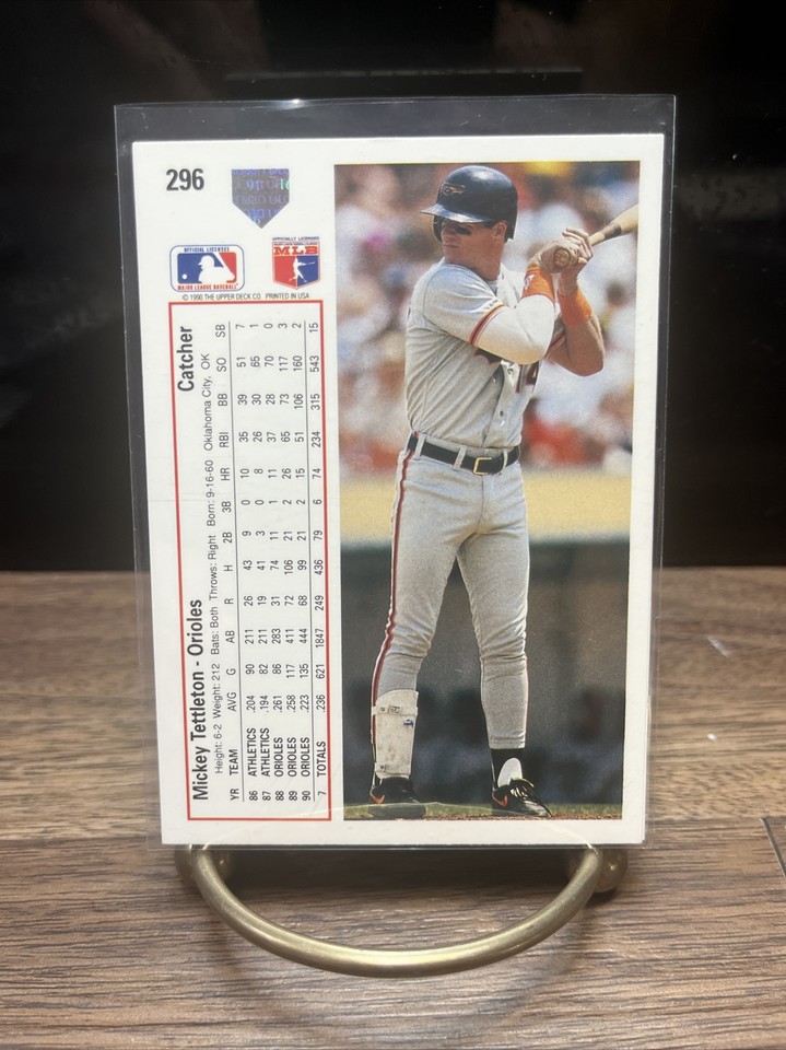 Mickey Tettleton 296 Upper Deck Baseball Card 1991 Baltimore Orioles | eBay