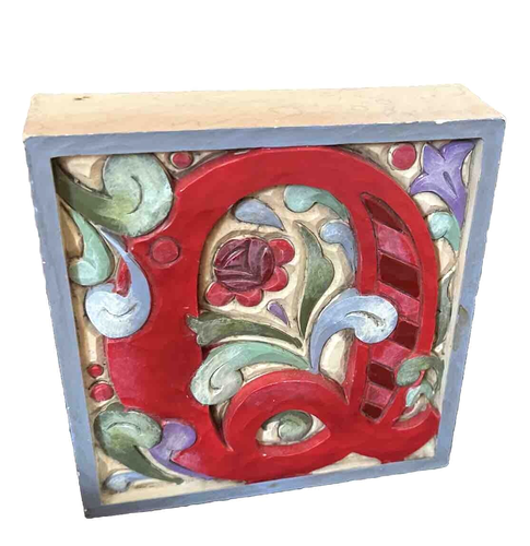 Jim Shore Heartwood Creek Monogram Letter Alphabet Initial Wood Block Q ...