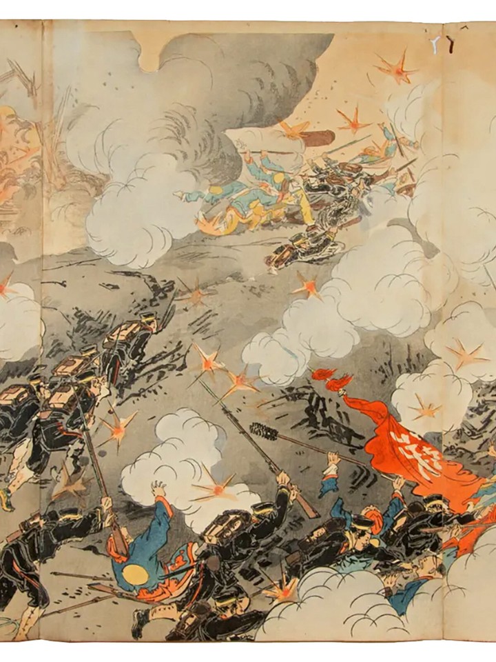 Japan 1894 Meiji Era Woodblock Print By Gekko Ogata, First Sino ...