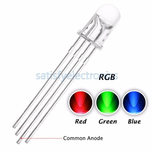 15Pcs New 4-PINS F5 5MM LED RGB Common Cathode Super Bright Bulb Lamp ...