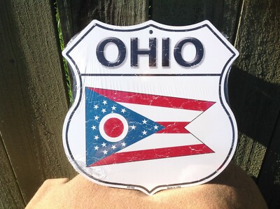 Ohio State Flag US Highway Sign Novelty Metal 12" x 12" Road | eBay