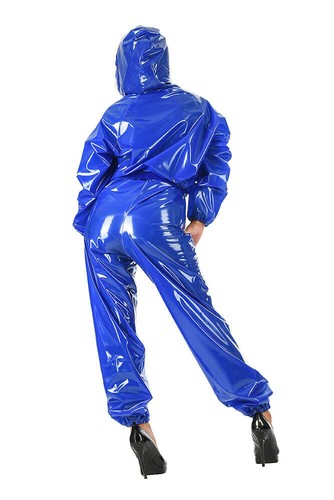 PVC Full Suit Rain Suit Rubber Size M-2XL Blue | eBay UK