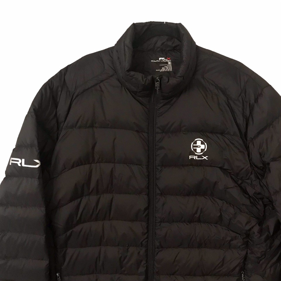 Ralph Lauren Down Puffer Jacket RLX Explorer Black Full Zip Logos Men’s ...