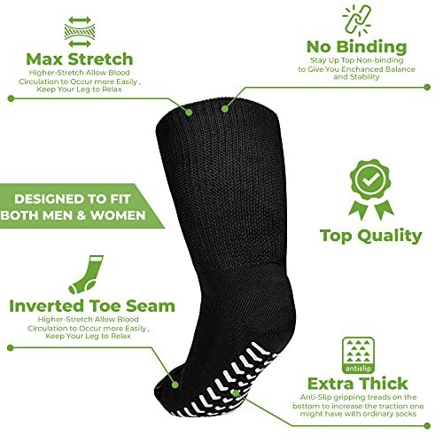 Extra Wide Bariatric Socks - Non-Slip Stretchable up to 30'' Ideal for ...