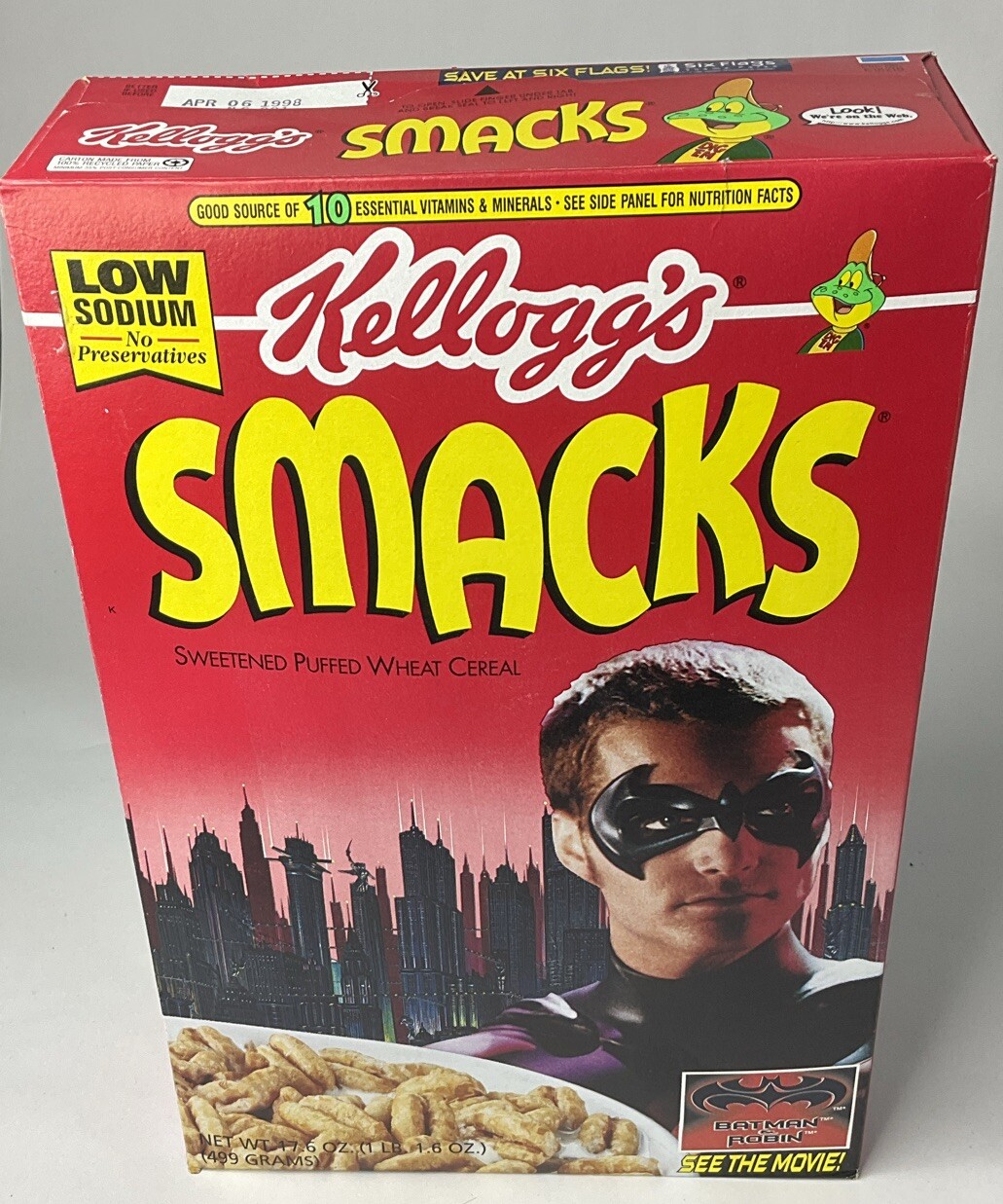 Vintage Kellogg's Smacks Cereal Box Batman & Robin Movie Film New ...