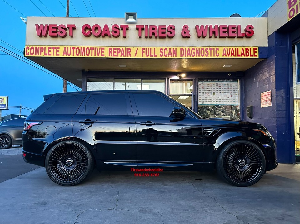 24” Gloss Black Wheels Range Rover Forged Style Rims Tires HSE Ghost ...