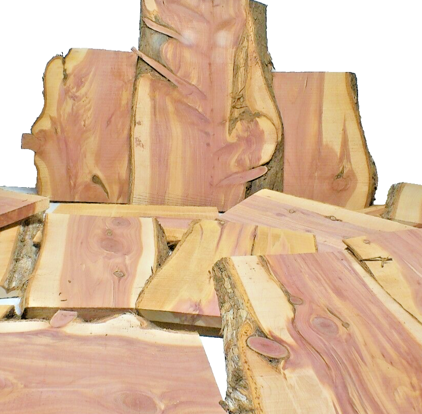 RED AROMATIC CEDAR Milled Dried Live Edge SLABs 1in Thick 10 Pounds ...
