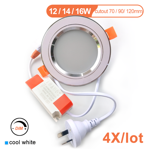 4X LED Down Lights 12W 14W 16W Lounge Ceiling Lamps DIM 6500K AU Plug ...