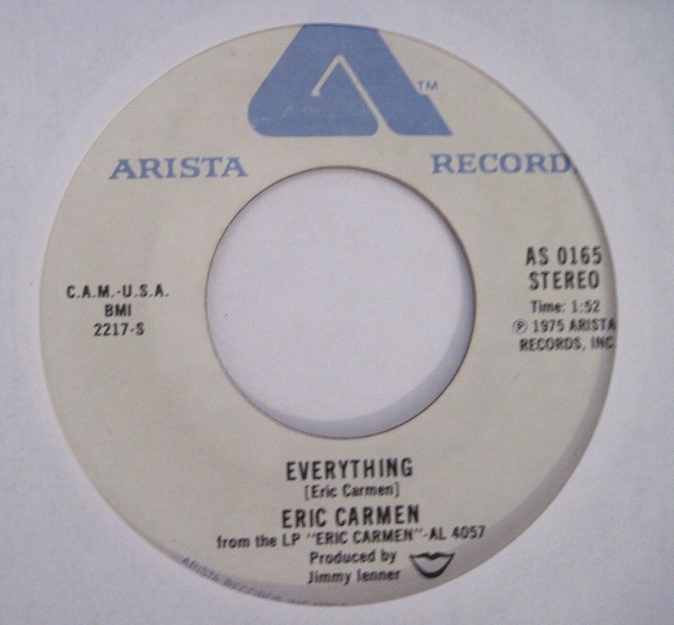 45 rpm-Arista records / Eric Carmen / All by myself / Everything / 1975 ...
