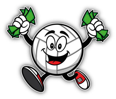 Volleyball Face Mascot Money Car Bumper Sticker Decal | eBay