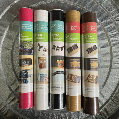 NEW! 5 Rolls Cricut Vinyl Window Cling Faux Leather Chalkboard Home ...