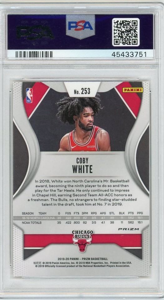 2019 Panini Prizm Coby White #253 PSA 10 ORANGE ICE ROOKIE RC | eBay