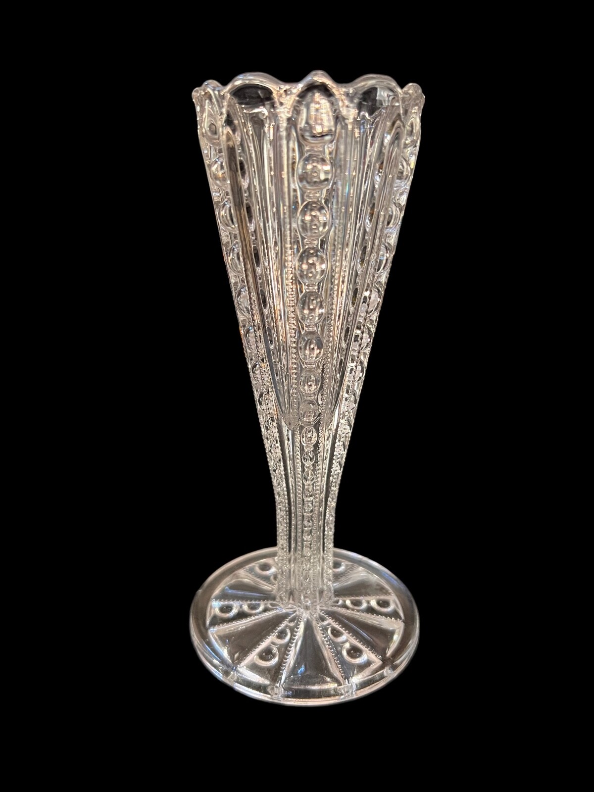 Antique Duncan & Miller Mardi Gras Trumpet Vase | eBay