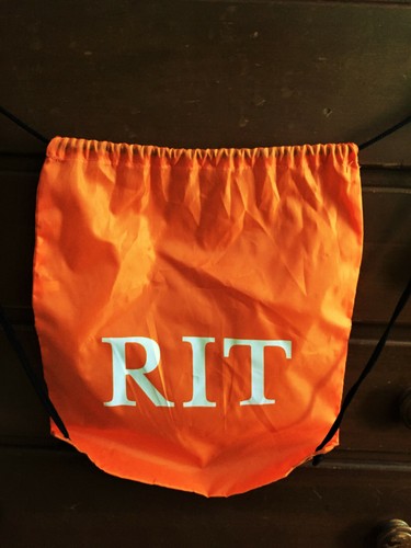 Rochester Institute of Technology RIT Drawstring Bag Backpack Orange ...