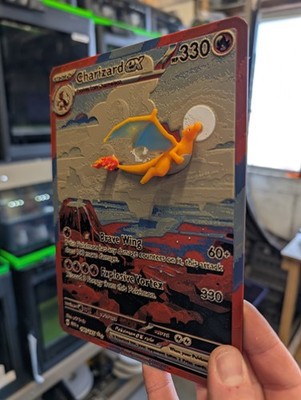 3d Oversized Charizard ex 199/165 Sv: Scarlet & Violet 151 Holo Fan Art ...