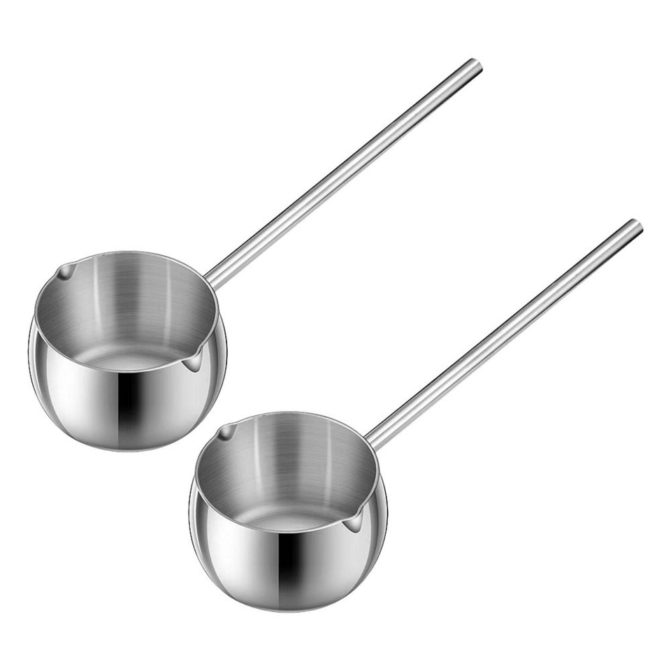 2pcs Stainless Steel Milk Warmer: Milk Heating Pot Mini Fryer Pot ...