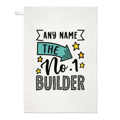 Personalised No.1 Builder Tea Towel Worlds Best Awesome Thank You ...