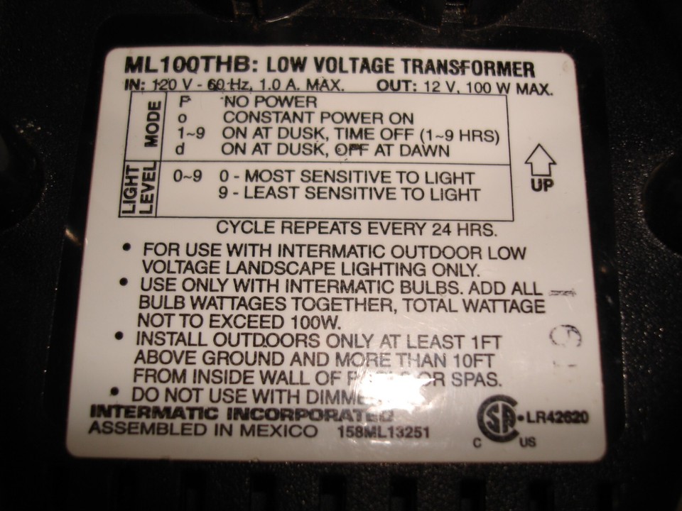 Malibu Landscape Intermatic ML100THB 100W Low Voltage Power Pack ...