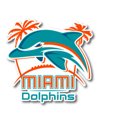 Miami Dolphins Vinyl Decal Sticker Car Truck Window Bumper Football ...
