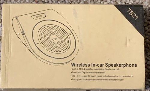 Bluetooth T821 Wireless In-Car Handsfree Call Speakerphone Black W | eBay
