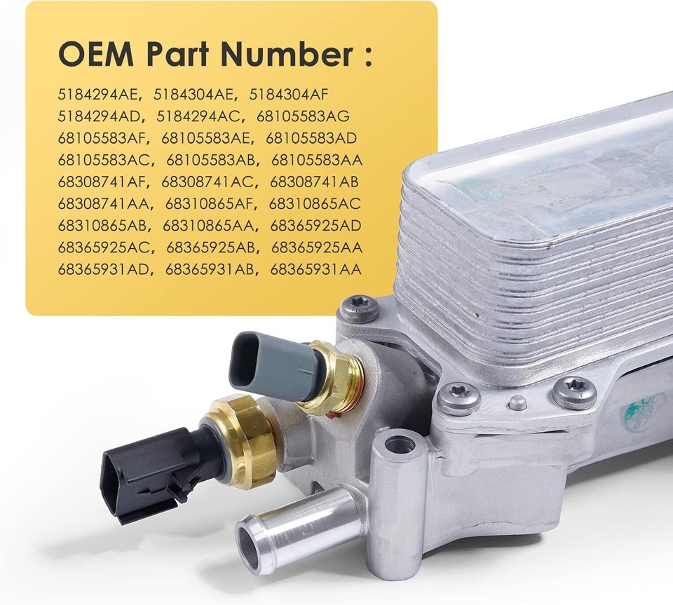 2011-2016 Dodge Chrysler Jeep 3.6L Engine Oil Cooler Filter Housing ...