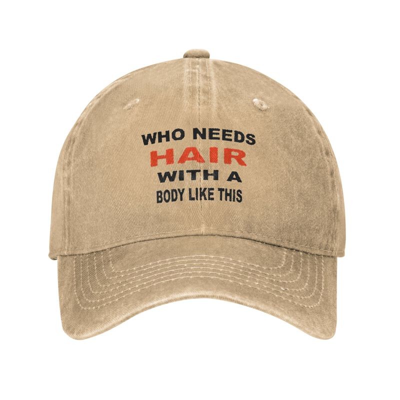 NEEDS HAIR Funny Graphic Baseball Cap Adjustable Unisex Washed Hat | eBay
