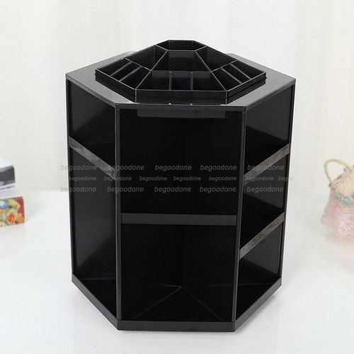 360 Degree Rotating Spin Cosmetics Storage Organizer Makeup Brushes ...