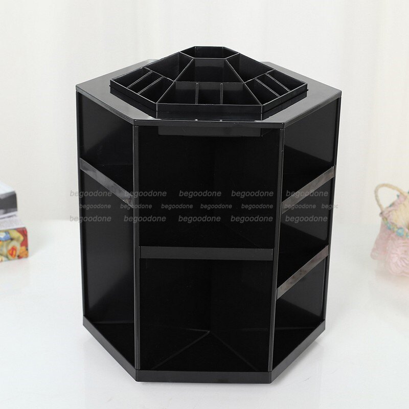 360 Degree Rotating Spin Cosmetics Storage Organizer Makeup Brushes ...