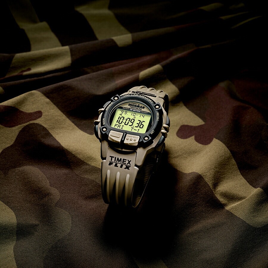Timex Flix TW5M63100 Ironman Quartz Men's Watch Yellow Dial Digital ...