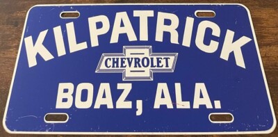 Kilpatrick Chevrolet Dealership Booster License Plate Boaz Alabama ...