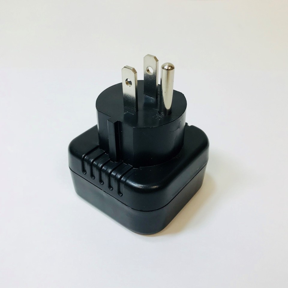 US Grounded Plug Adapter 2PK- Change Schuko European Plug into 3-Pin US ...