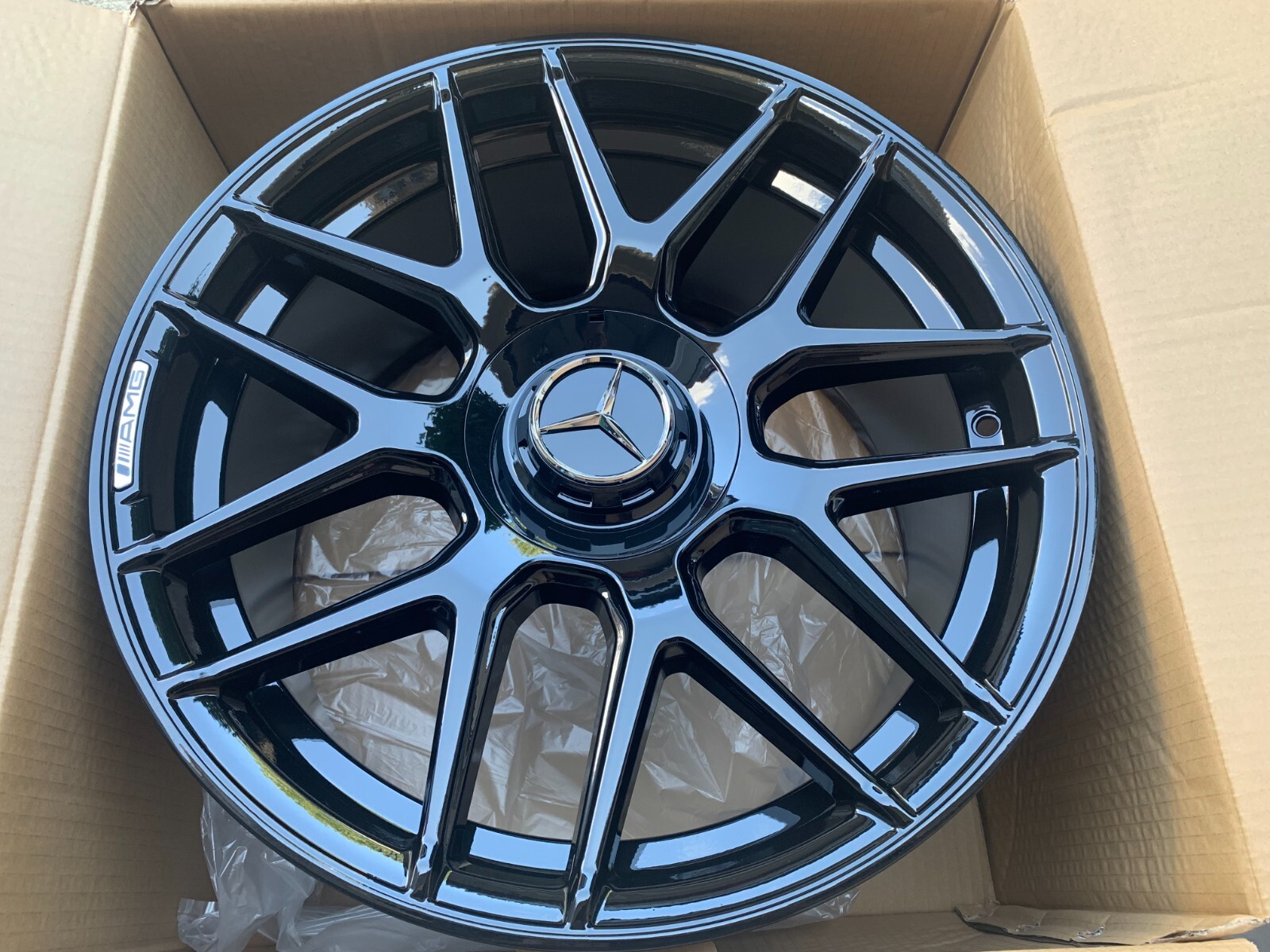 18" STAGGERED GLOSS Black AMG Rims Wheel Mercedes Benz C300 E350 S550 ...