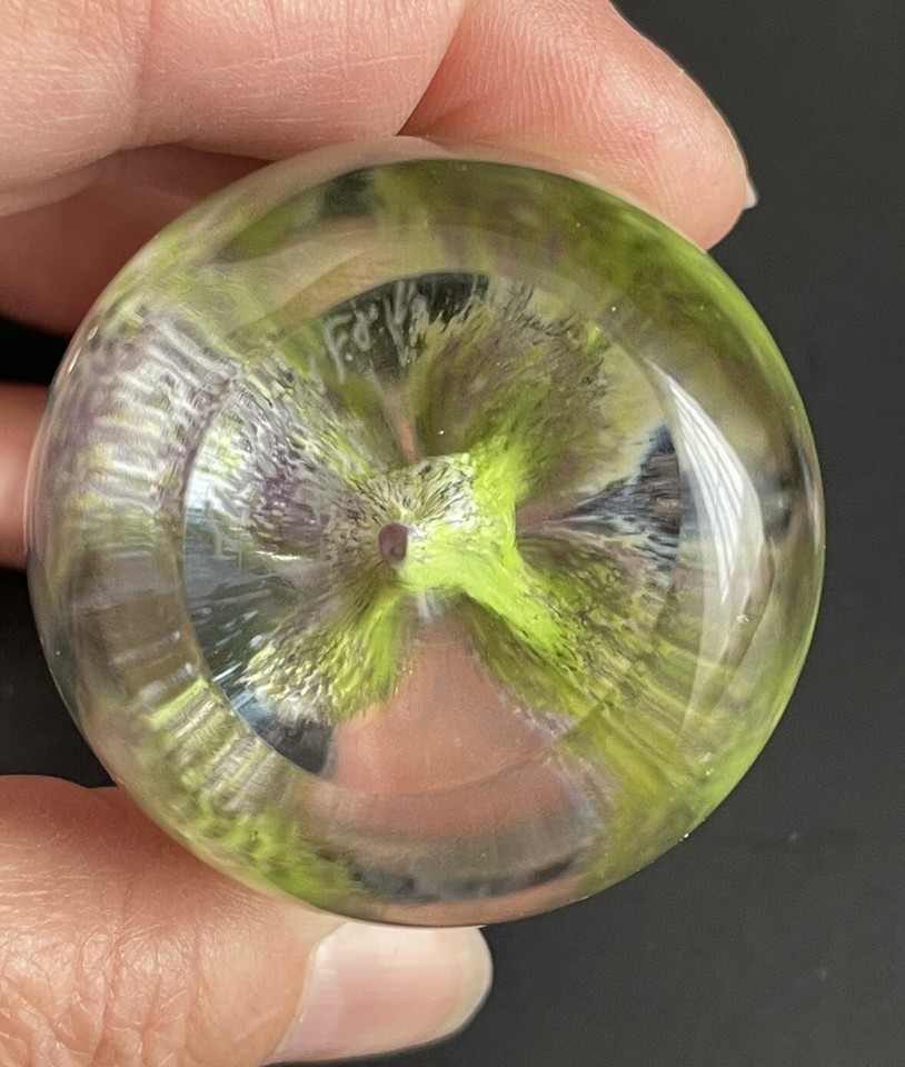 THE GLASS FORGE STUDIO PAPERWEIGHT FLOWER EGG SHAPED WASSINK OREGON ...