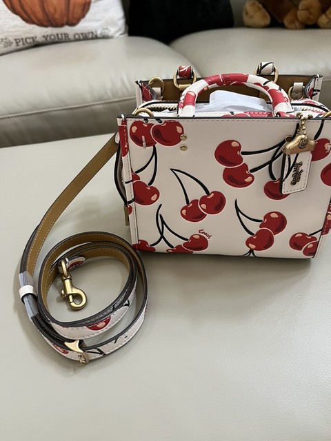 Coach Mini Rogue 17 With Cherry Print White Bag Purse Crossbody for ...