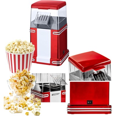 Fusion 1200W Retro Popcorn Maker Red 50 Style Hot Air Electronic ...