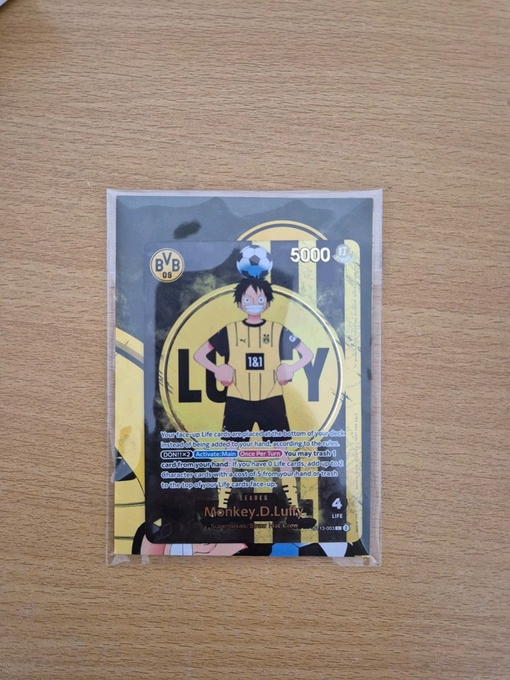 ONE PIECE x BVB 09 Dortmund Promo Karte Card ST13-003 Monkey D Luffy ...