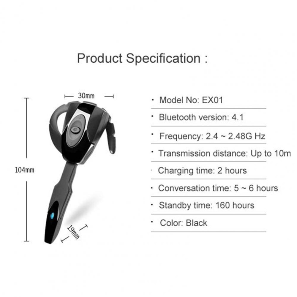 Handsfree with Mic Silica Gel Bluetooth Headset Earphone Button Single ...