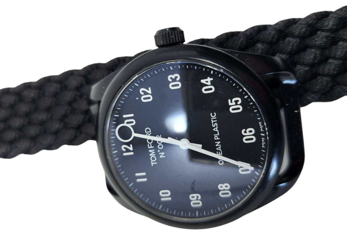 TOM FORD N 002 Ocean Plastic Timepiece Men's Black-Steel TOM FORD N 002 Ocean Plastic Timepiece Men's Black-Steel