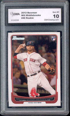 2012 Will Middlebrooks Bowman Rookie Gem Mint 10 #40 | eBay